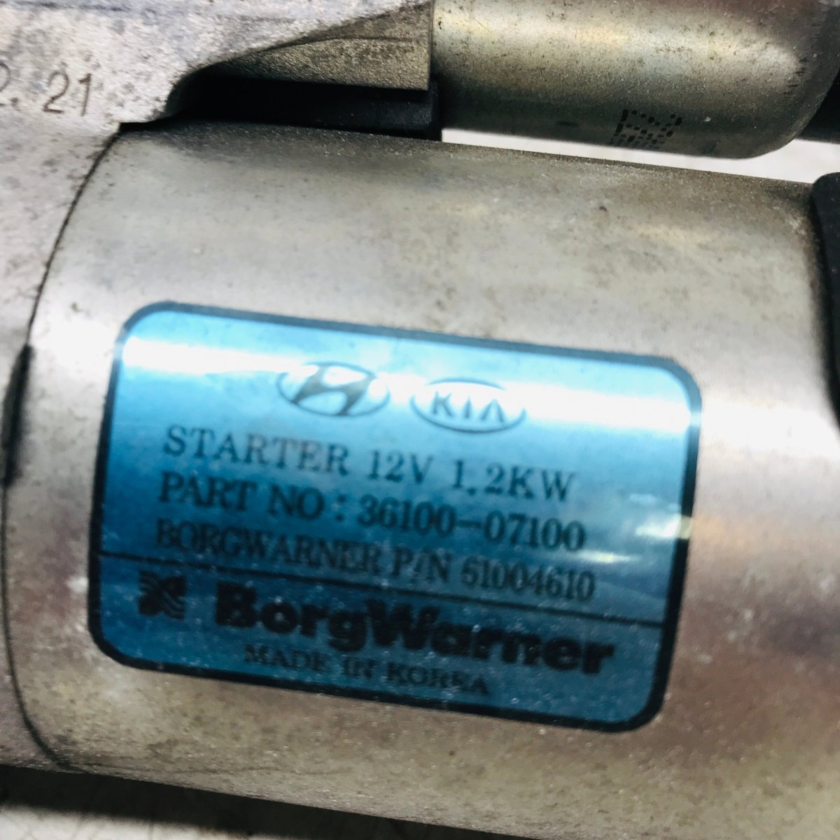 2013-2022 / Hyundai/Kia / Starter Motor / 1.0L Petrol / 36100-07100